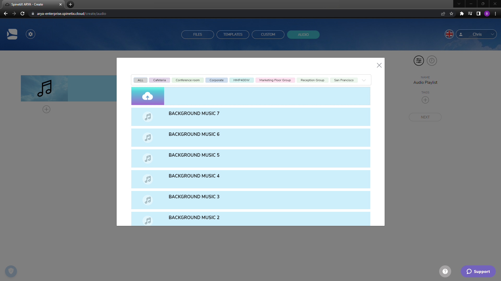How to create an Audio playlist – SpinetiX ARYA Help Center