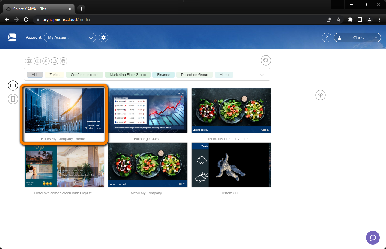How to group content using tags – SpinetiX ARYA Help Center