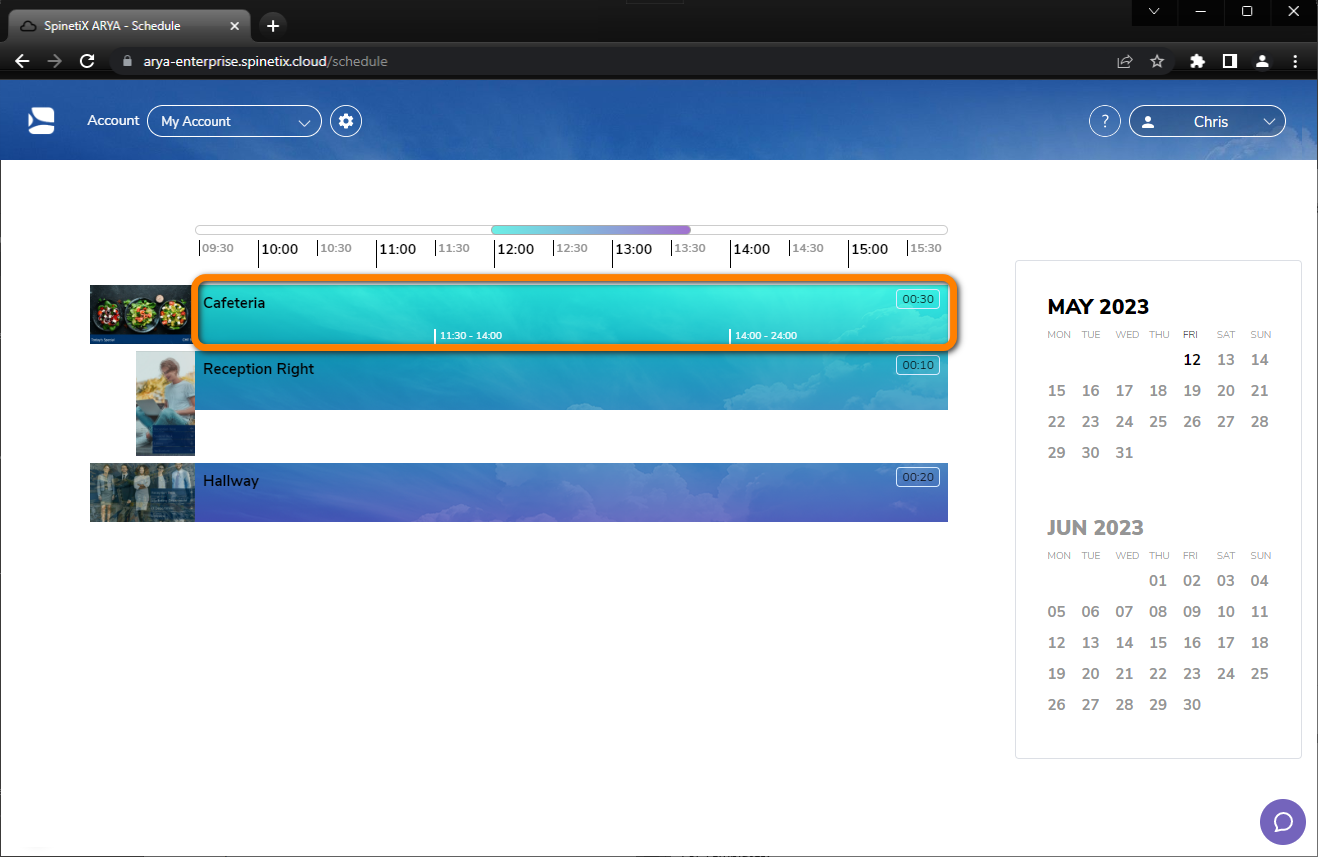 How to manage content scheduled on your player – SpinetiX ARYA Help Center