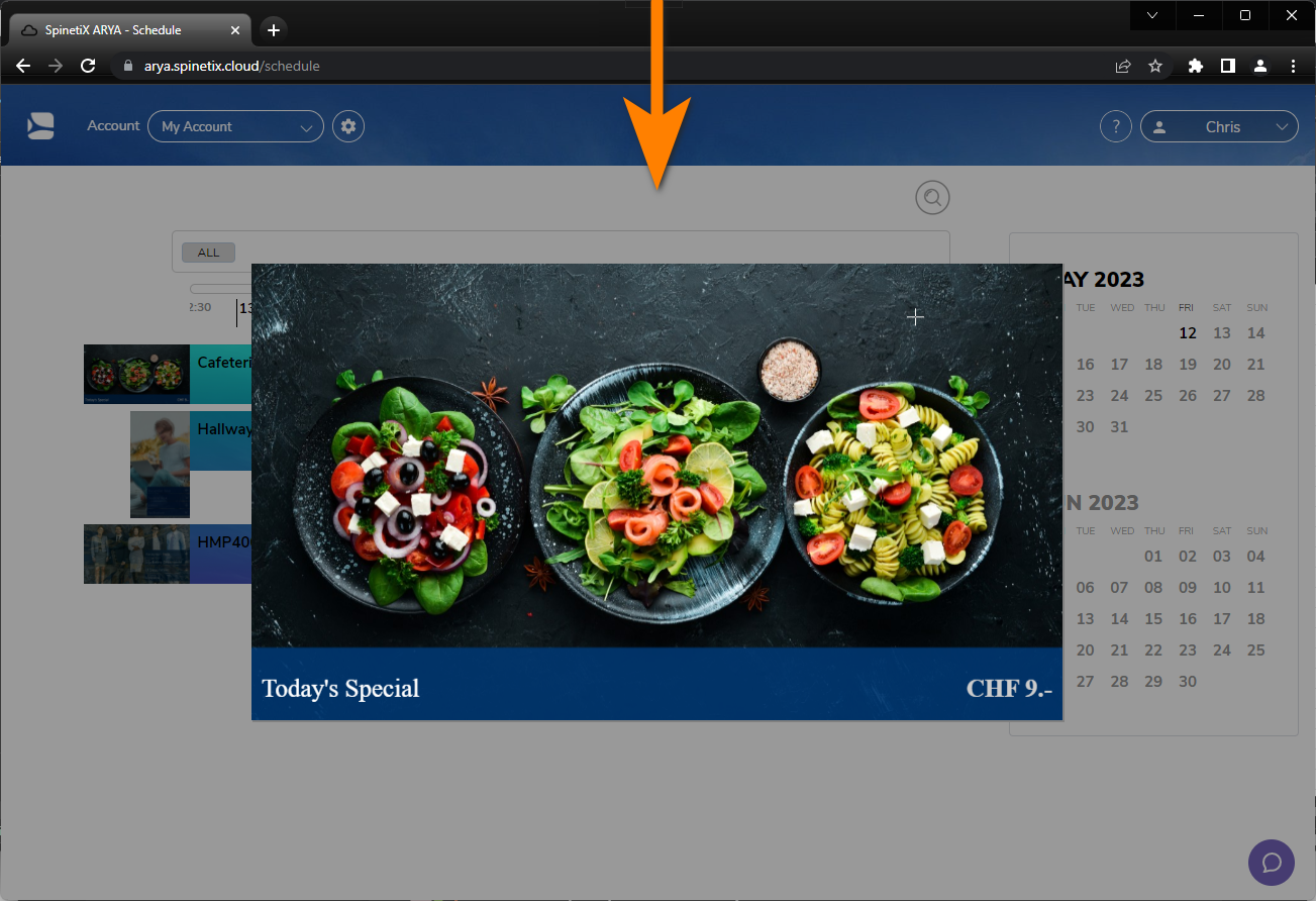How to manage content scheduled on your player – SpinetiX ARYA Help Center