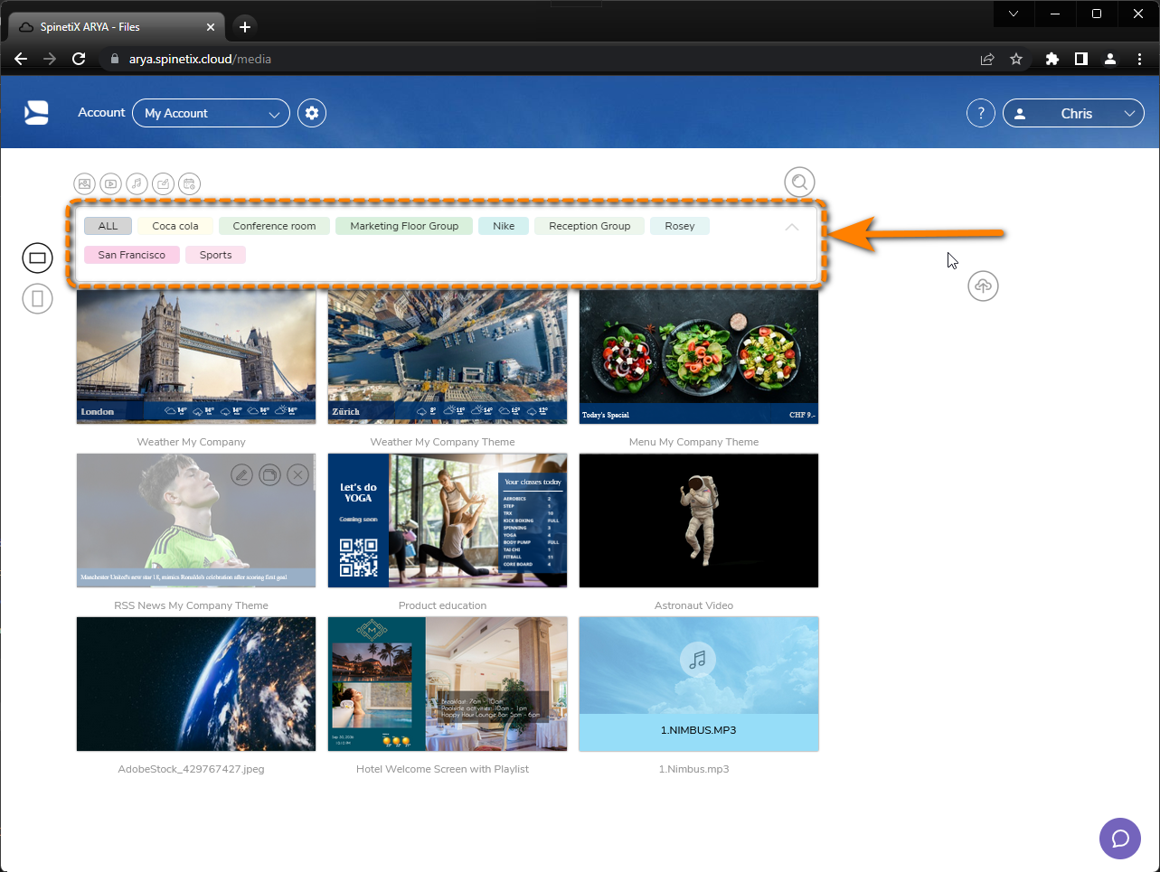 How to group content using tags – SpinetiX ARYA Help Center