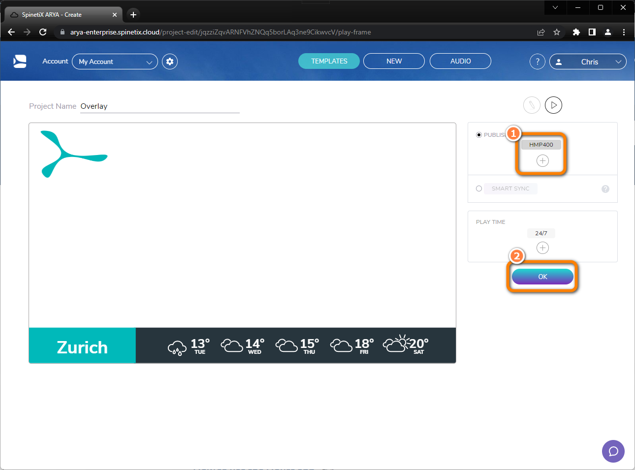 The Project Overlay and the Overlay Template – SpinetiX ARYA Help Center